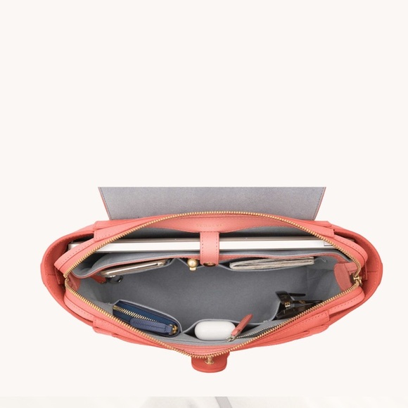 Senreve | Bags | Senreve Midi Maestra In Pebbled Coral With Gold ...